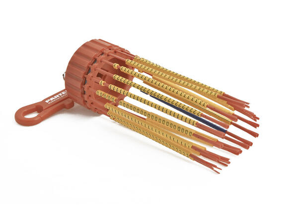 Partex holder med karabinkrok for tubemerking, rød - Fiberworks