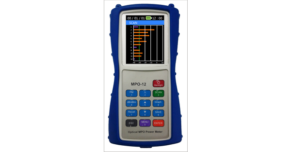 MPO Power Meter 12 channels, Singlemode APC connector with guiding pins ...