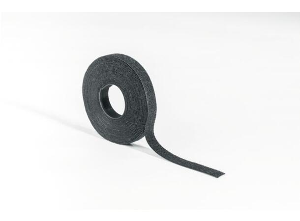 Borrelås buntebånd sort TEXTIE 5M 12.5mm bredde, 5mtr rull - Fiberworks